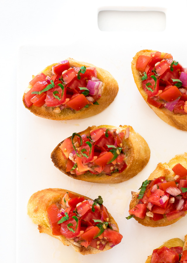 Easy Bruschetta with fresh Basil and Garlic! - Chef Savvy