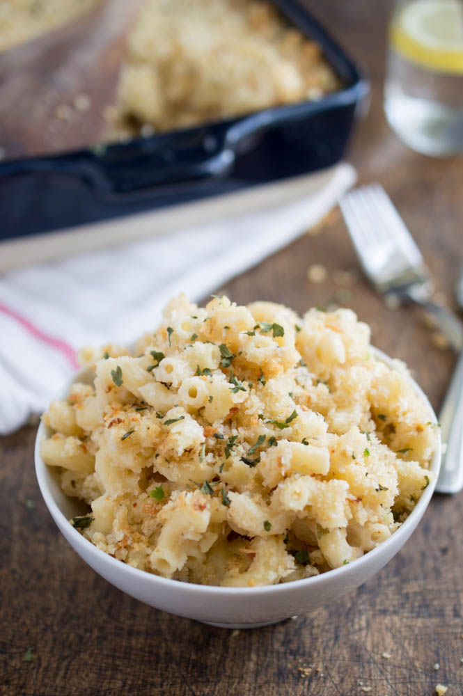 Three Cheese Mac And Cheese With Garlic Panko Breadcrumbs